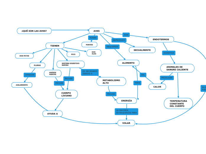 ¿QUÉ SON LAS AVES? - Mind Map